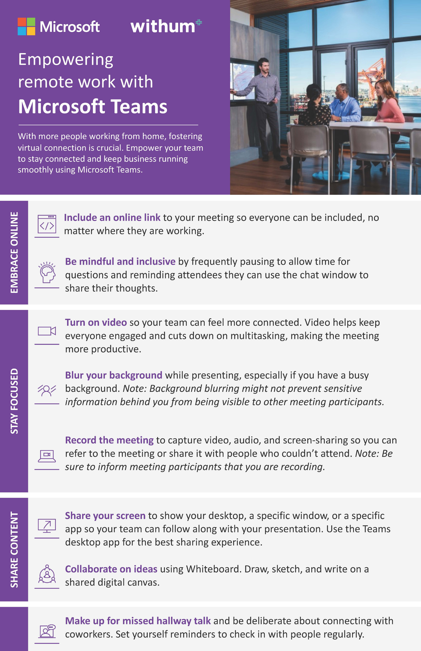 Infographic: Empowering Remote Work with Microsoft Teams | Withum Infographic: Empowering Remote Work with Microsoft Teams | Withum